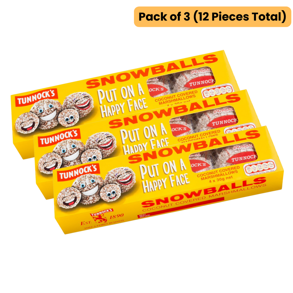 TUNNOCK'S Snowballs - Coconut Covered Marshmallow (pack of 3 - 12 piec ...